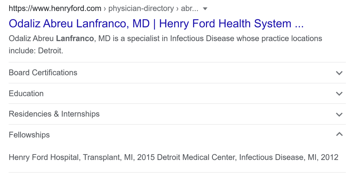 Healthcare Schema Markup Growth Of The Physician Rich Result